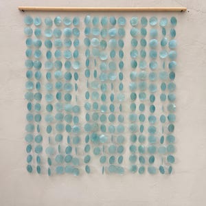 Sea Blue Capiz Shell Wall Hanging | Beach House Blue Shell Wall Hanging ...