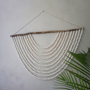 Large White Shell Wall Hanging Decor, Boho Beach House Art, Seashell ...