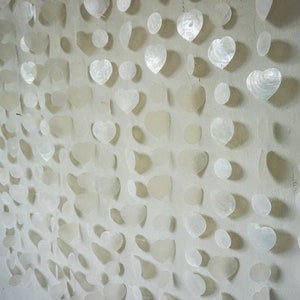 Love White Capiz Shell Wall Hanging | Beach House White Shell Wall ...