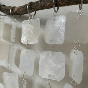 Square White Capiz Shell Wall Hanging | Beach House White Shell Wall ...