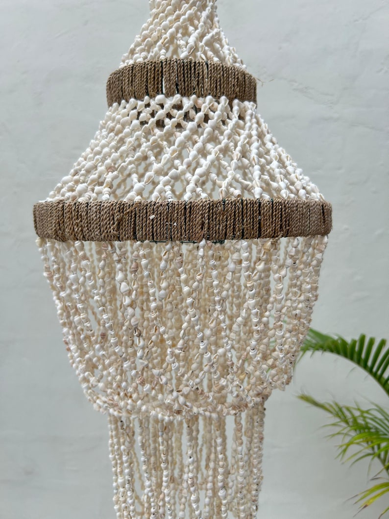 Style 1 Sea Shells Pendant Linght | Nautical Chandelier | Boho Coasatal ...