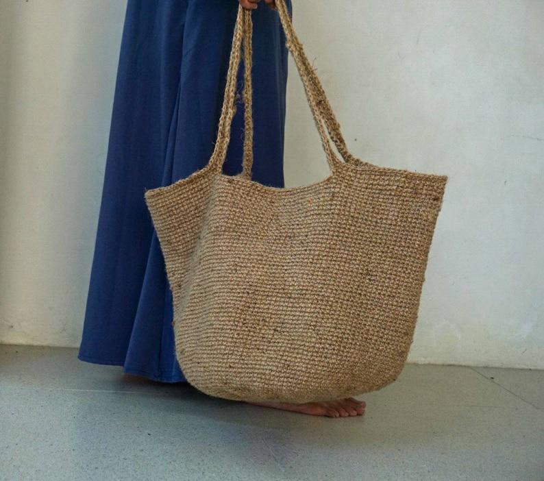 Handmade Extra Large Crochet Jute Tote Bag - Etsy