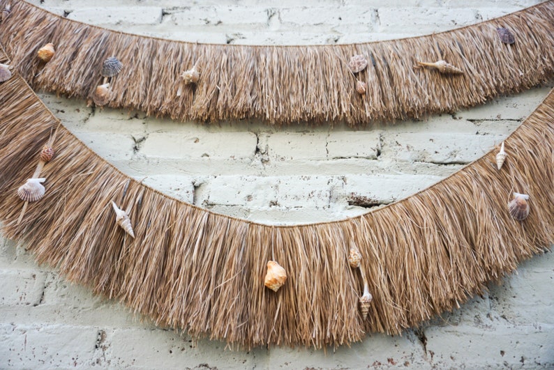 Hawaian Sea Shells Raffia Wall Hanging Beach House Shell - Etsy