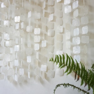 Square White Capiz Shell Wall Hanging | Beach House White Shell Wall ...