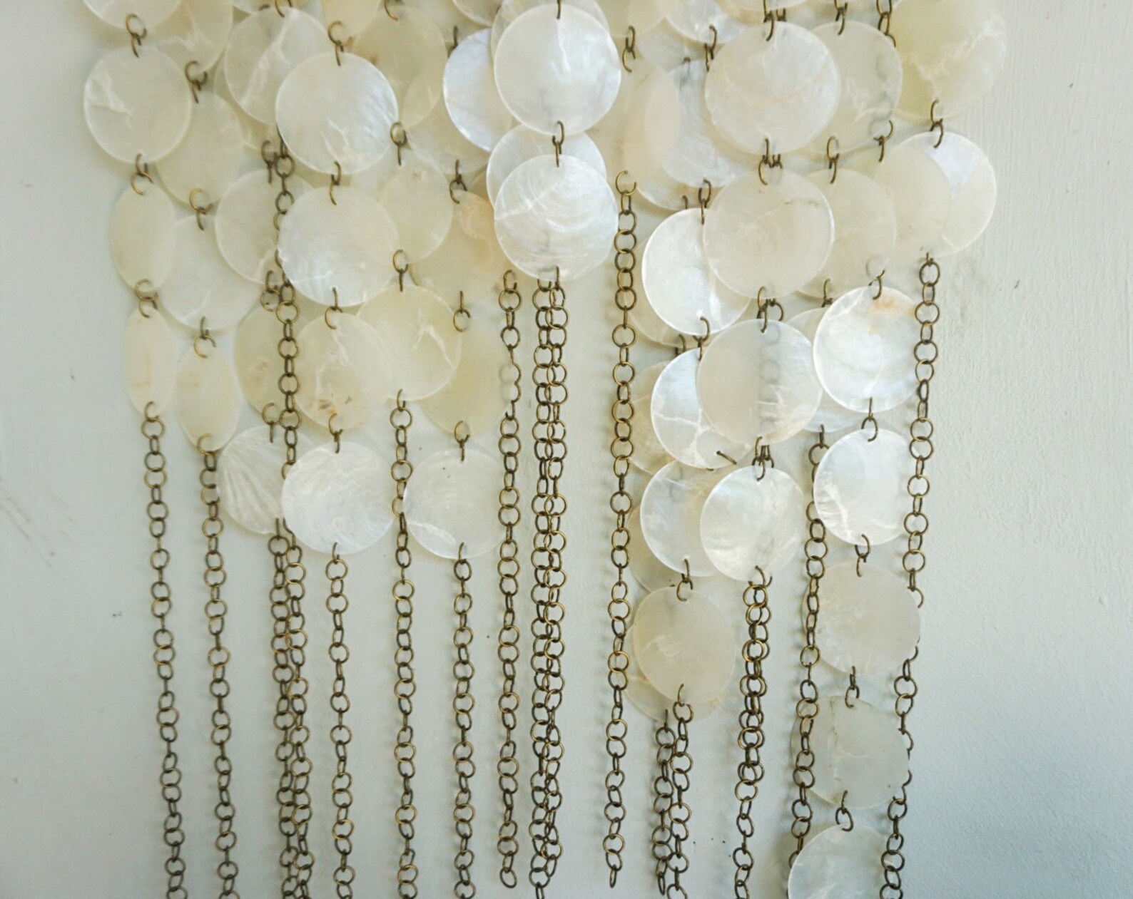 Bronze Chain Capiz Shell Wall Hanging | Urban Decor - Etsy