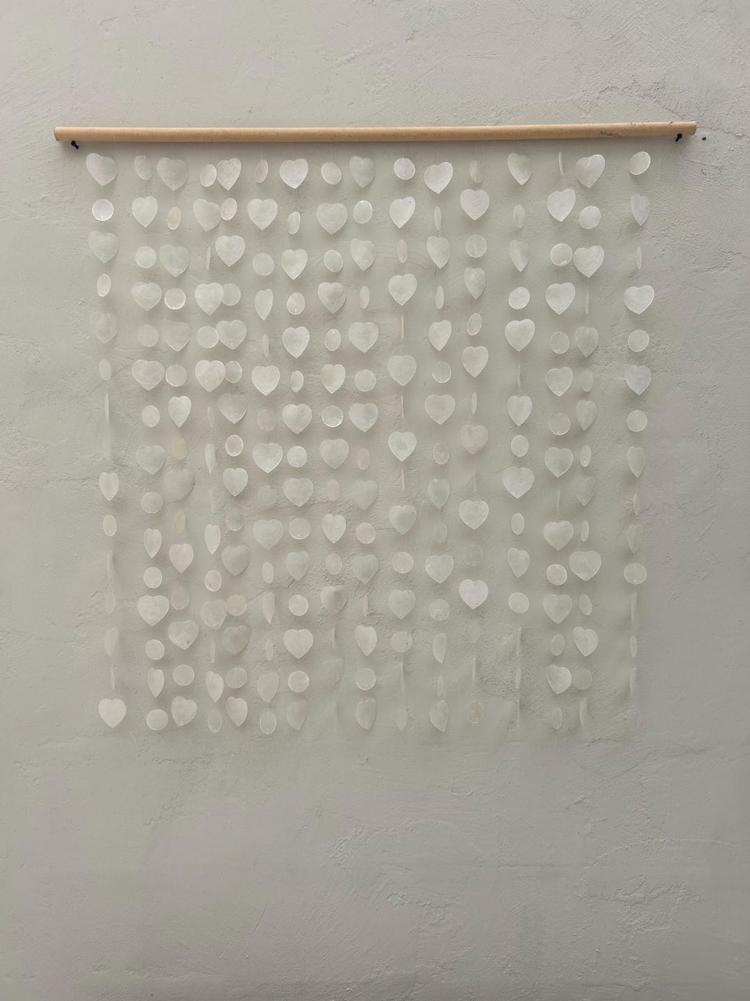 Love White Capiz Shell Wall Hanging | Beach House White Shell Wall ...