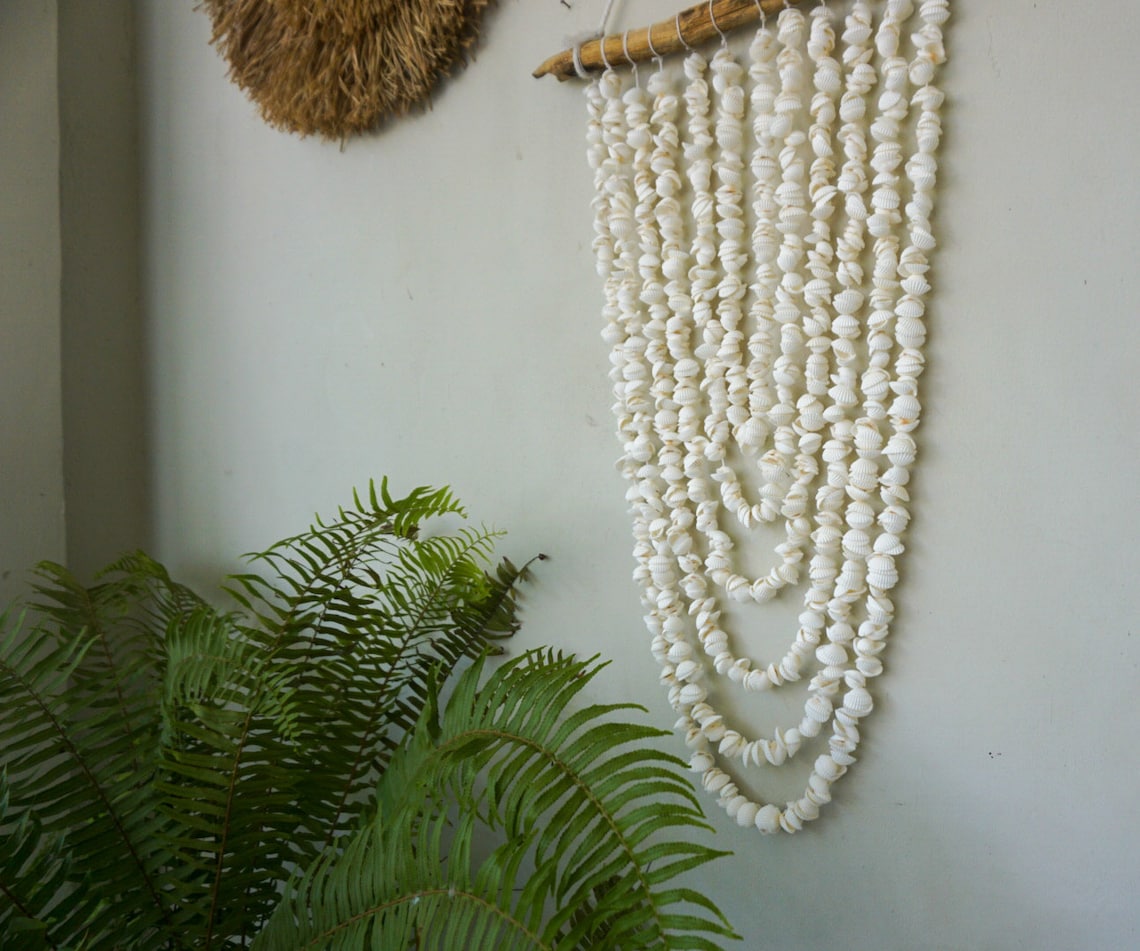White Shell Boho Hanging Decor Sea Shell Cristmas Wall - Etsy