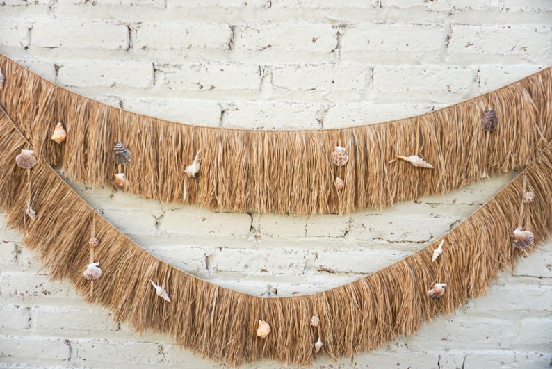 Hawaian Sea Shells Raffia Wall Hanging Beach House Shell - Etsy