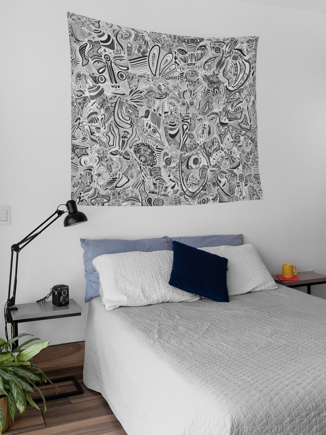 Abstract Art Tapestry Abstract Line Tapestry Abstract Black - Etsy