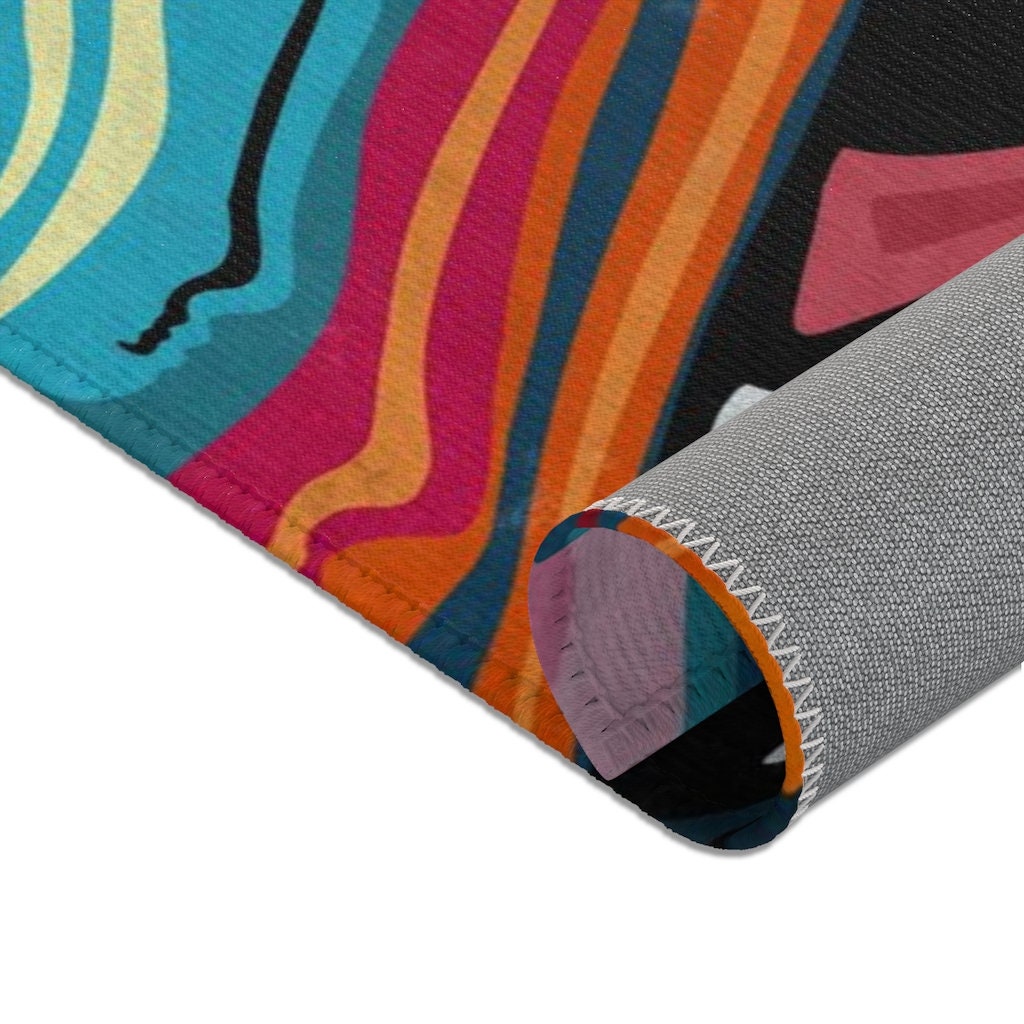 Artsy Rug Trippy Rug Funky Rug Cool Rugs Fun Rugs Colorful Rug - Etsy