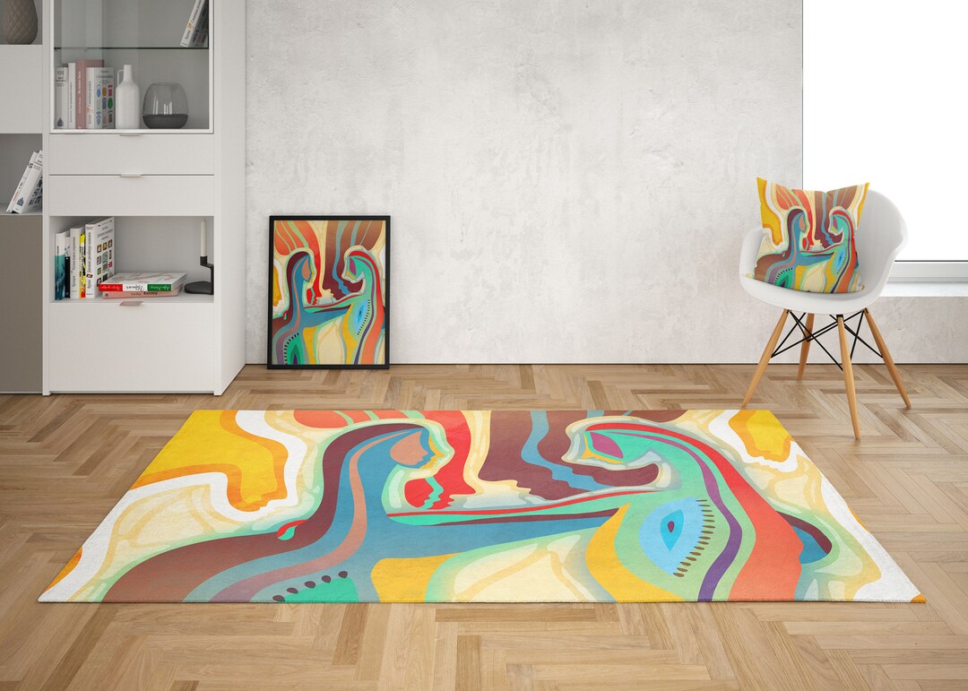 Artsy Rug Trippy Rug Funky Rug Cool Rugs Fun Rugs Colorful Rug 4x6 ...