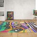 Artsy Rug Trippy Rug Funky Rug Cool Rugs Fun Rugs Colorful Rug 4x6 ...