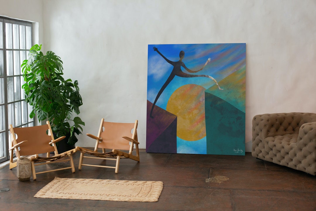 Crossing Obstacles Canvas Wall Art | Simple Artwork | Anxiety Artwork ...