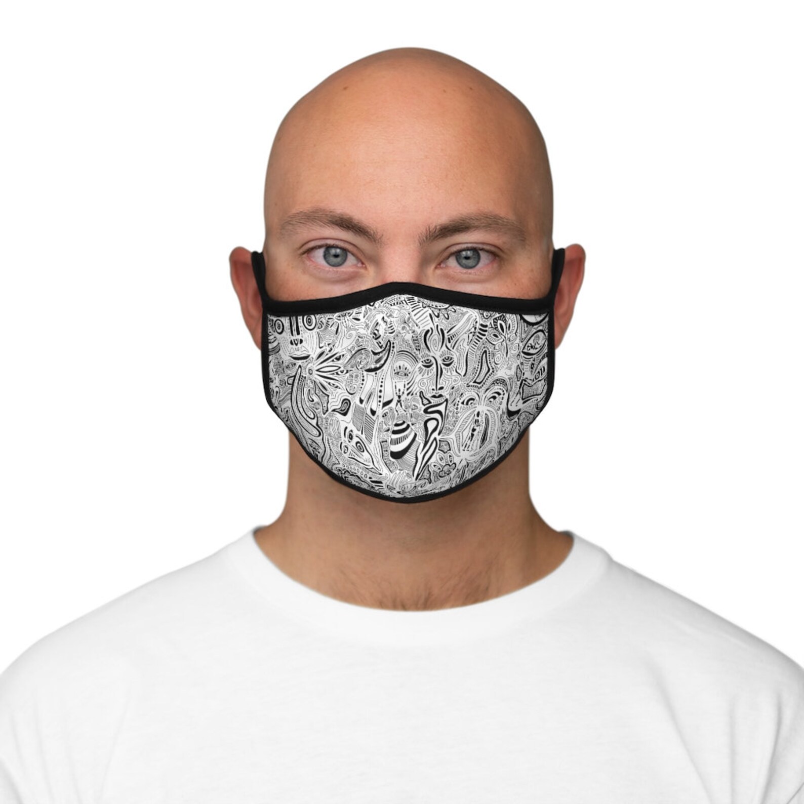 Abstract Art Face Mask Black and White Face Mask With Filter - Etsy