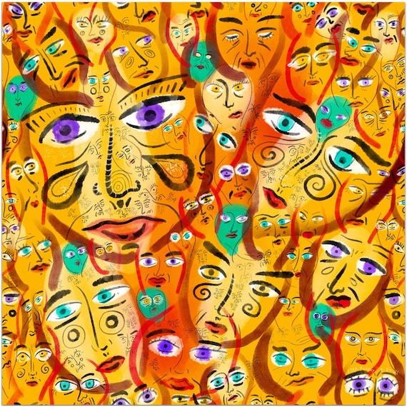Face Art Print Abstract Faces Wall Art Artistic Wall Art - Etsy