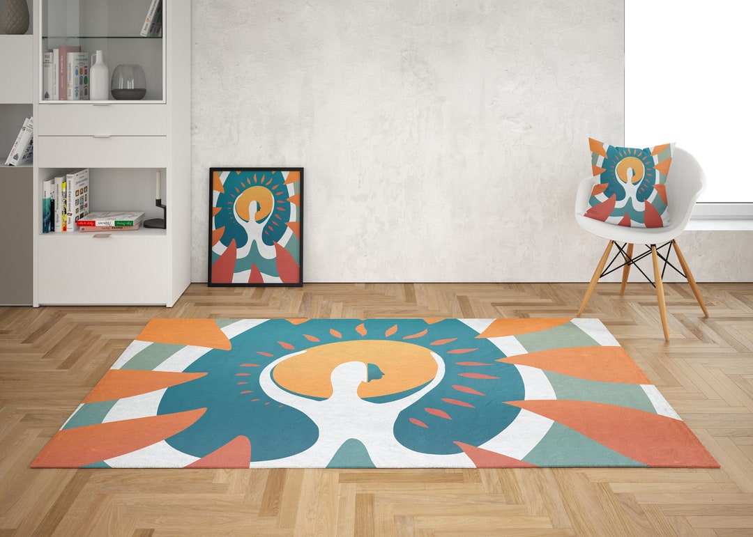Artsy Rug Sun Rug Trippy Rug Funky Rug Cool Rugs Fun Rugs Colorful Rug ...
