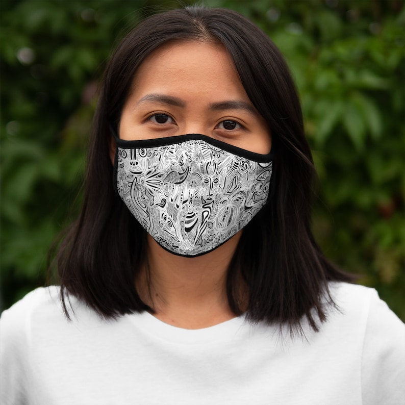 Abstract Art Face Mask Black and White Face Mask With Filter - Etsy