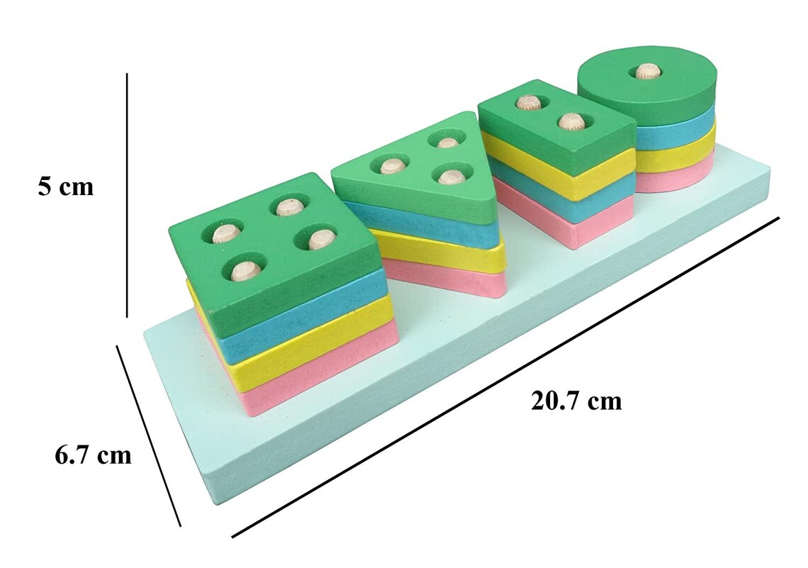 Wooden Train and Geometric Stacking Shape Sorter Toy Excellent - Etsy UK