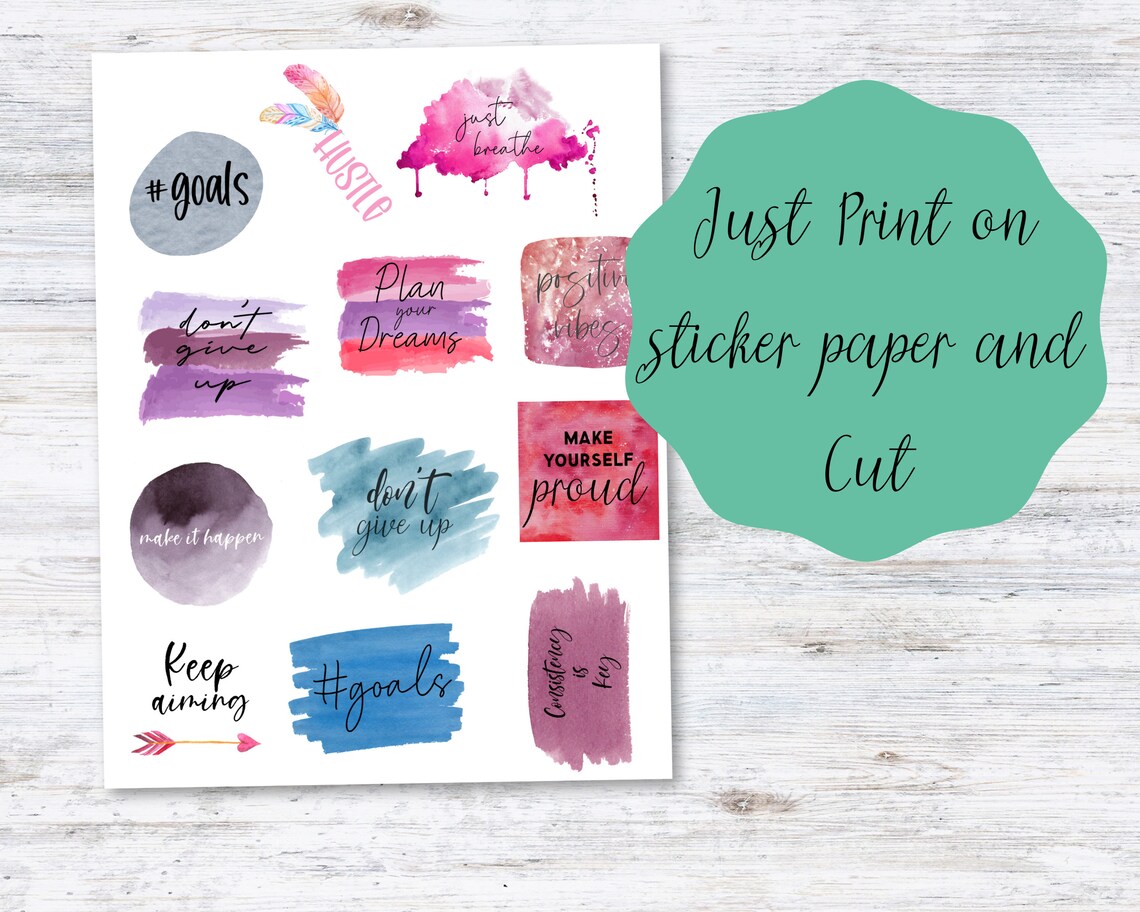 Printable Stickers, Motivational Stickers, Printable Sticker Sheet ...