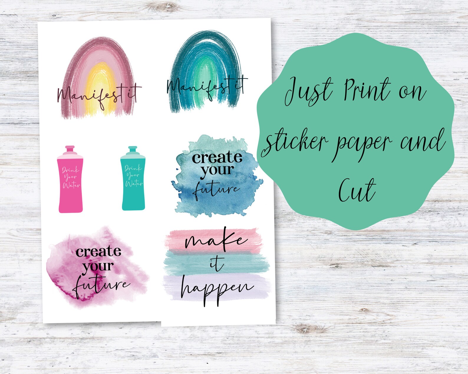 Printable Stickers, Motivational Stickers, Printable Sticker Sheet ...