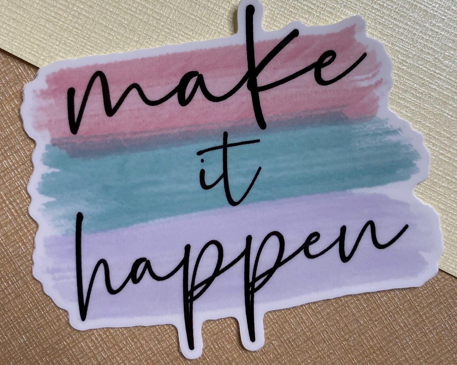 Make It Happen, Vinyl, Die Cut, Flower, Motivational Sticker, Planner ...