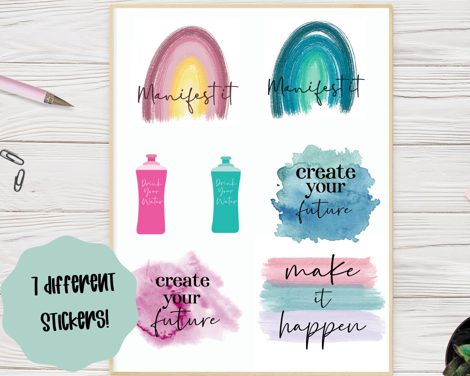 Printable Stickers, Motivational Stickers, Printable Sticker Sheet ...