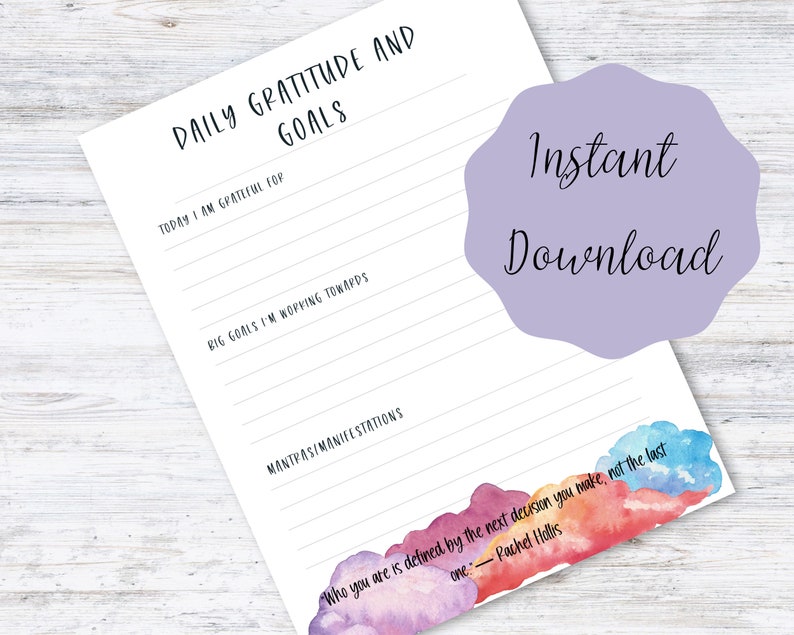 Daily Planner and Gratitude, Gratitude Worksheet, Gratitude Journal ...