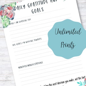 Daily Planner and Gratitude, Gratitude Worksheet, Gratitude Journal ...