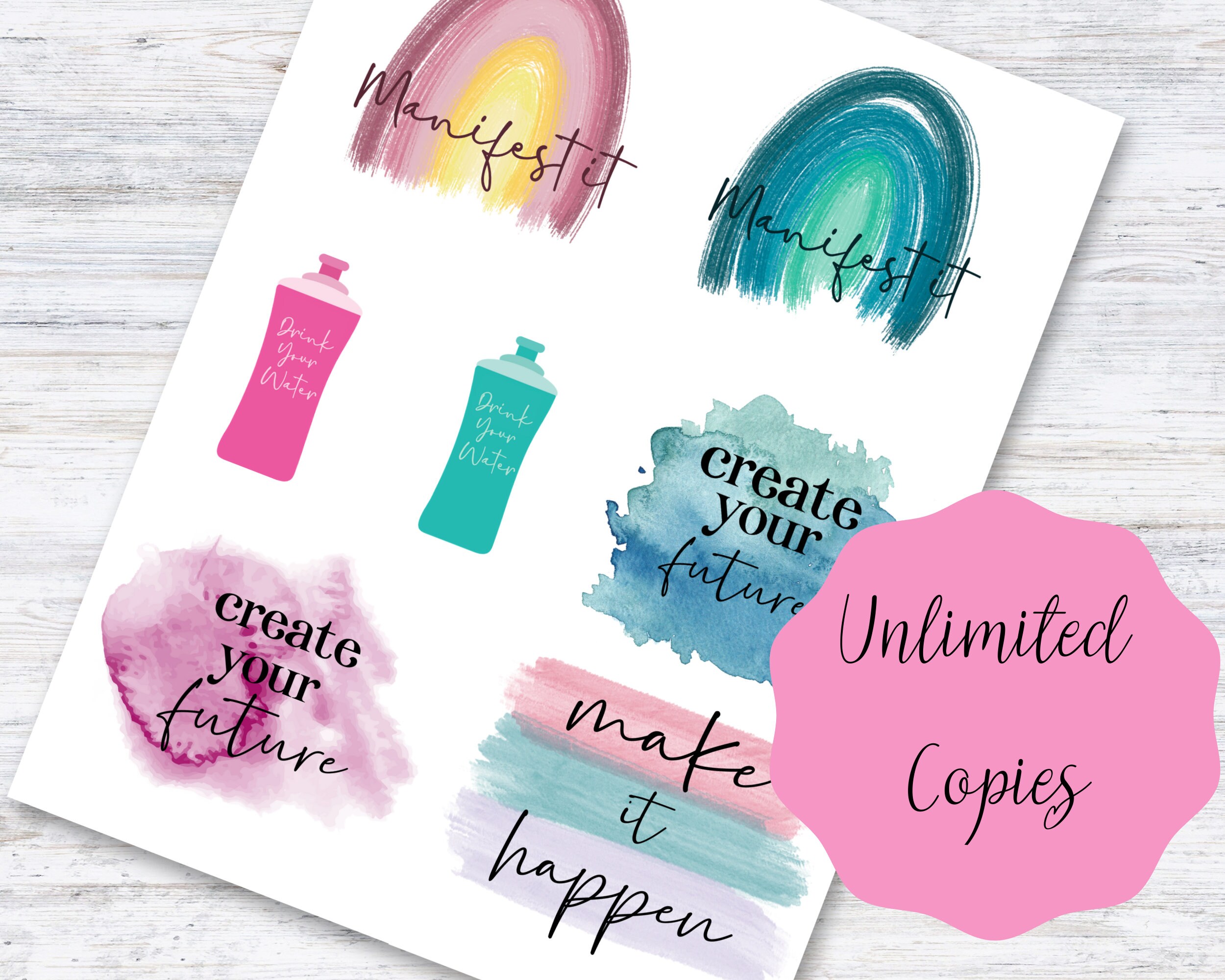 Printable Stickers, Motivational Stickers, Printable Sticker Sheet ...