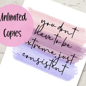 Consistency Wall Art, Printable Wall Art, Motivational Wall Art, Purple ...