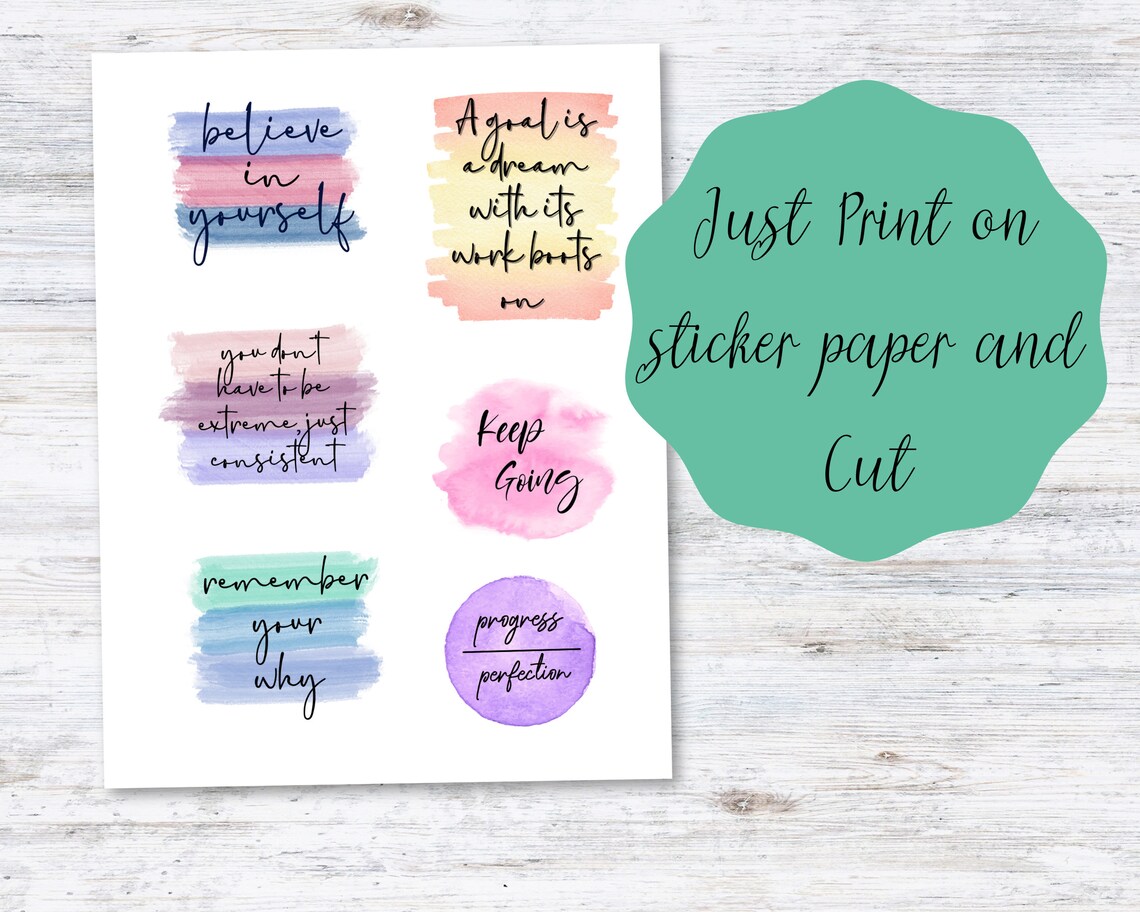 Printable Stickers, Motivational Stickers, Printable Sticker Sheet ...