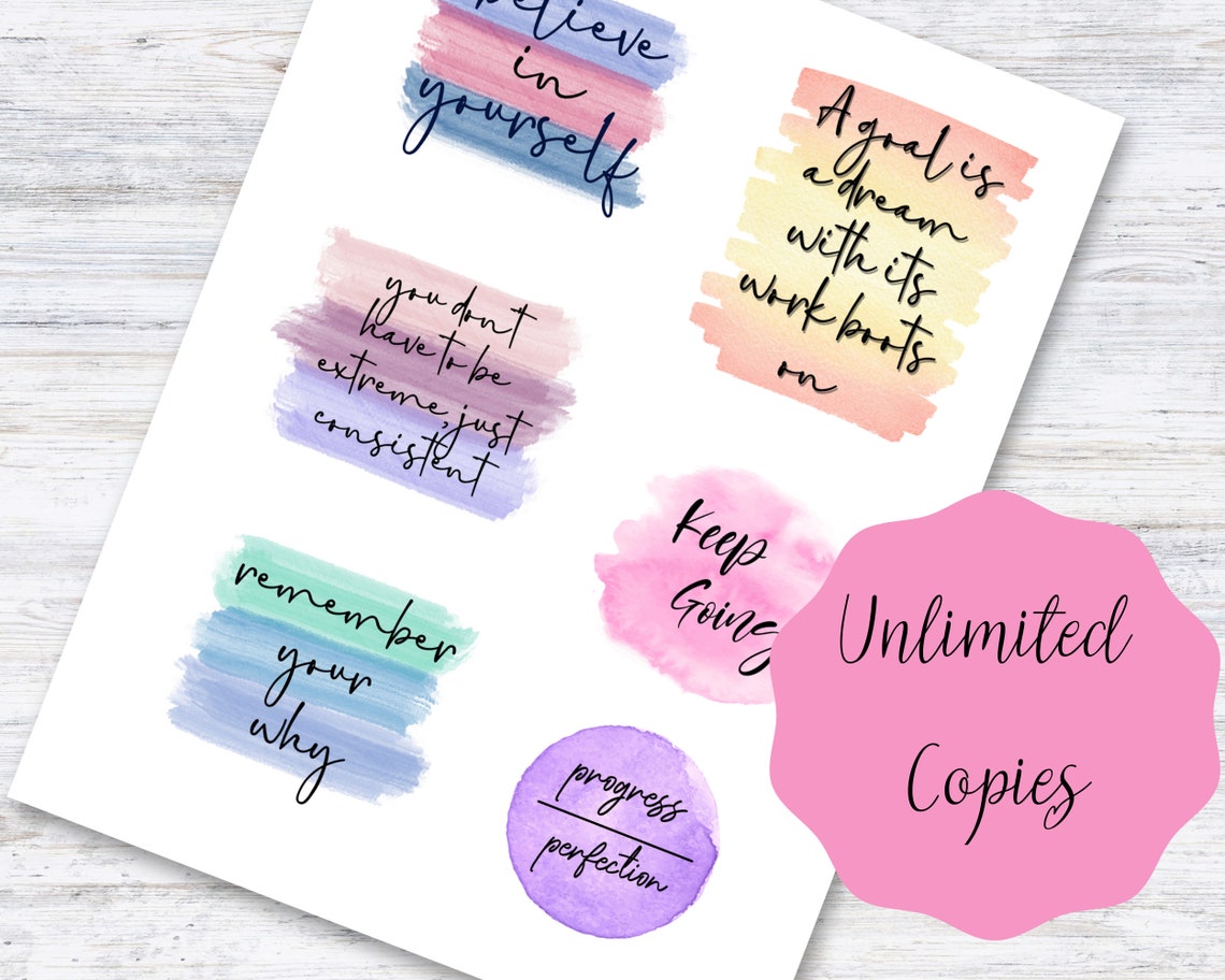Printable Stickers, Motivational Stickers, Printable Sticker Sheet ...