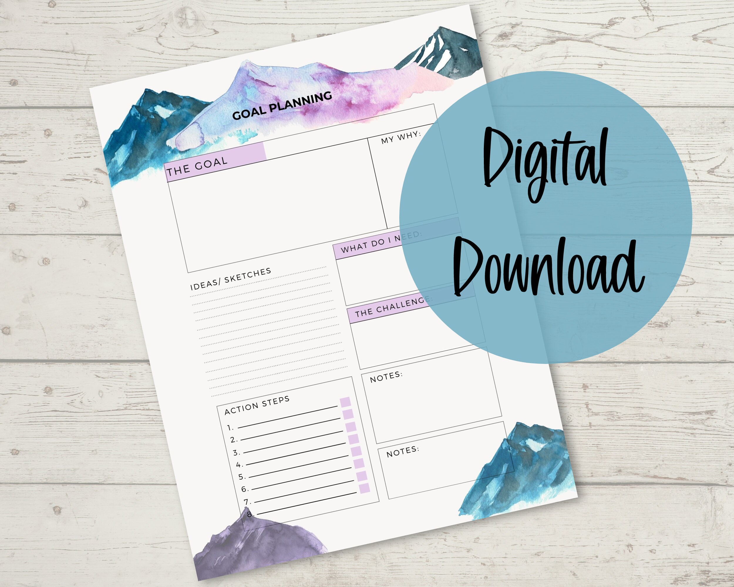 Goal Planning Worksheet, Goals, Smart Goals, Planner, Planning Pages ...