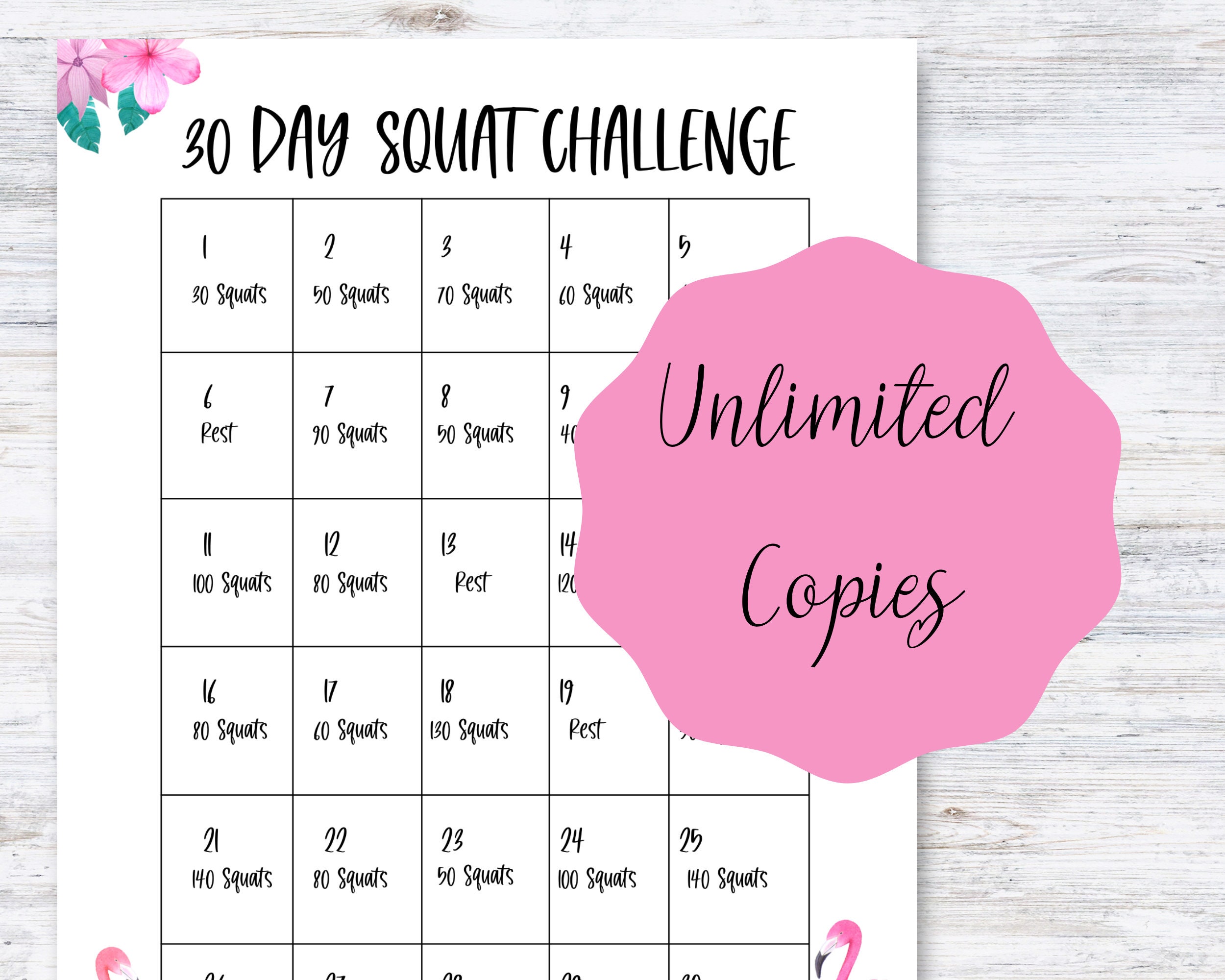 30 Day Challenge Fitness Pack, Fitness Challenge, Workout, Workout ...