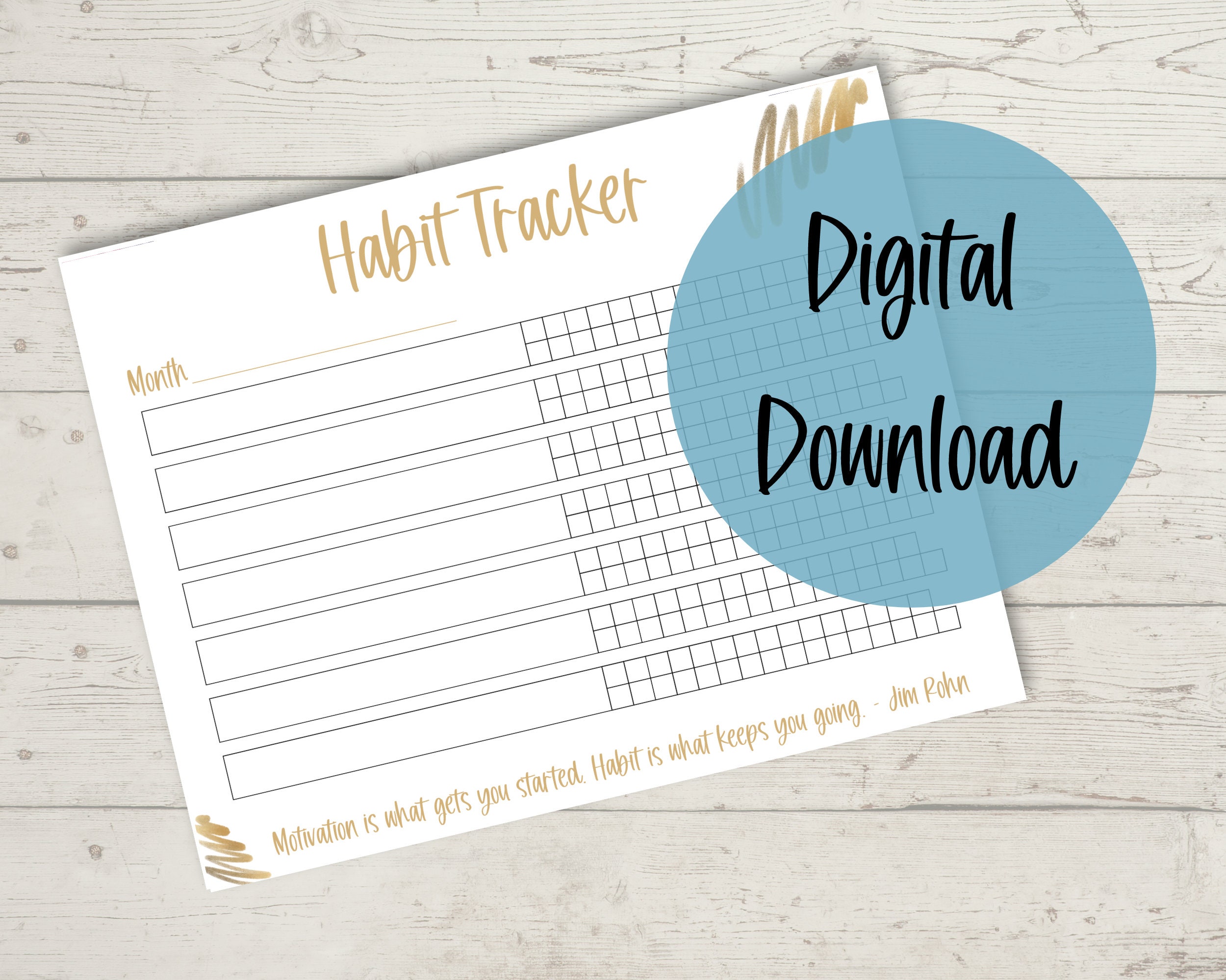 Printable Habit Tracker, Planner Pages, Habit Tracker, Colorful Tracker ...