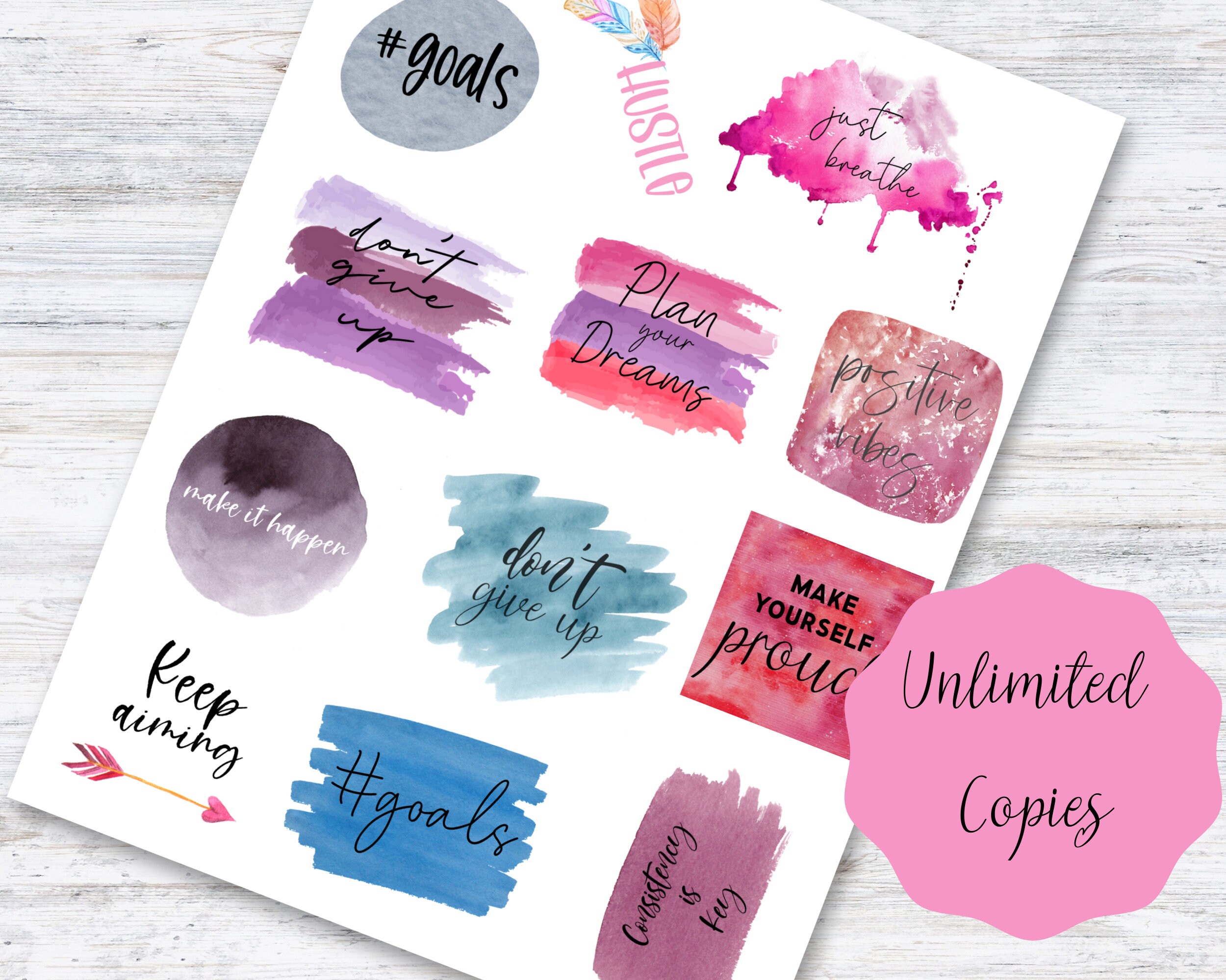 Printable Stickers, Motivational Stickers, Printable Sticker Sheet ...