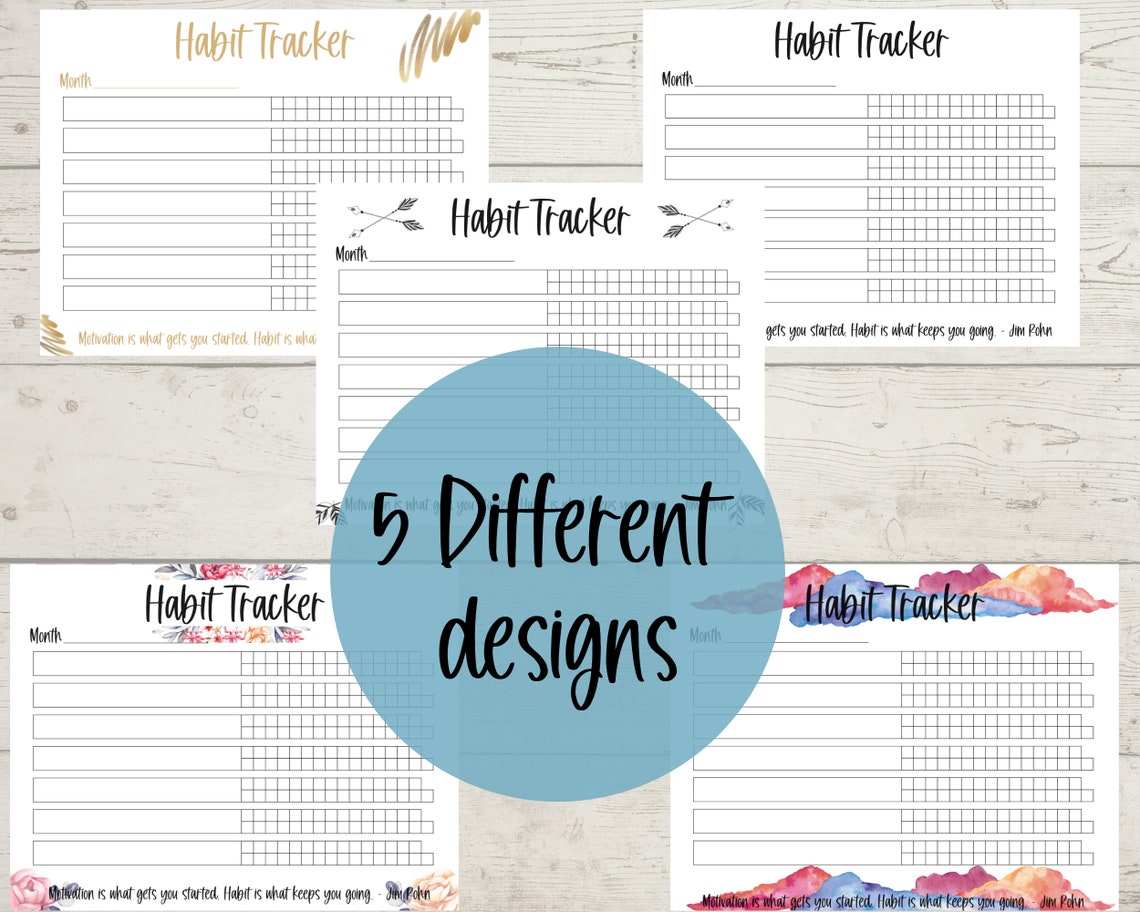 Printable Habit Tracker Planner Pages Habit Tracker - Etsy