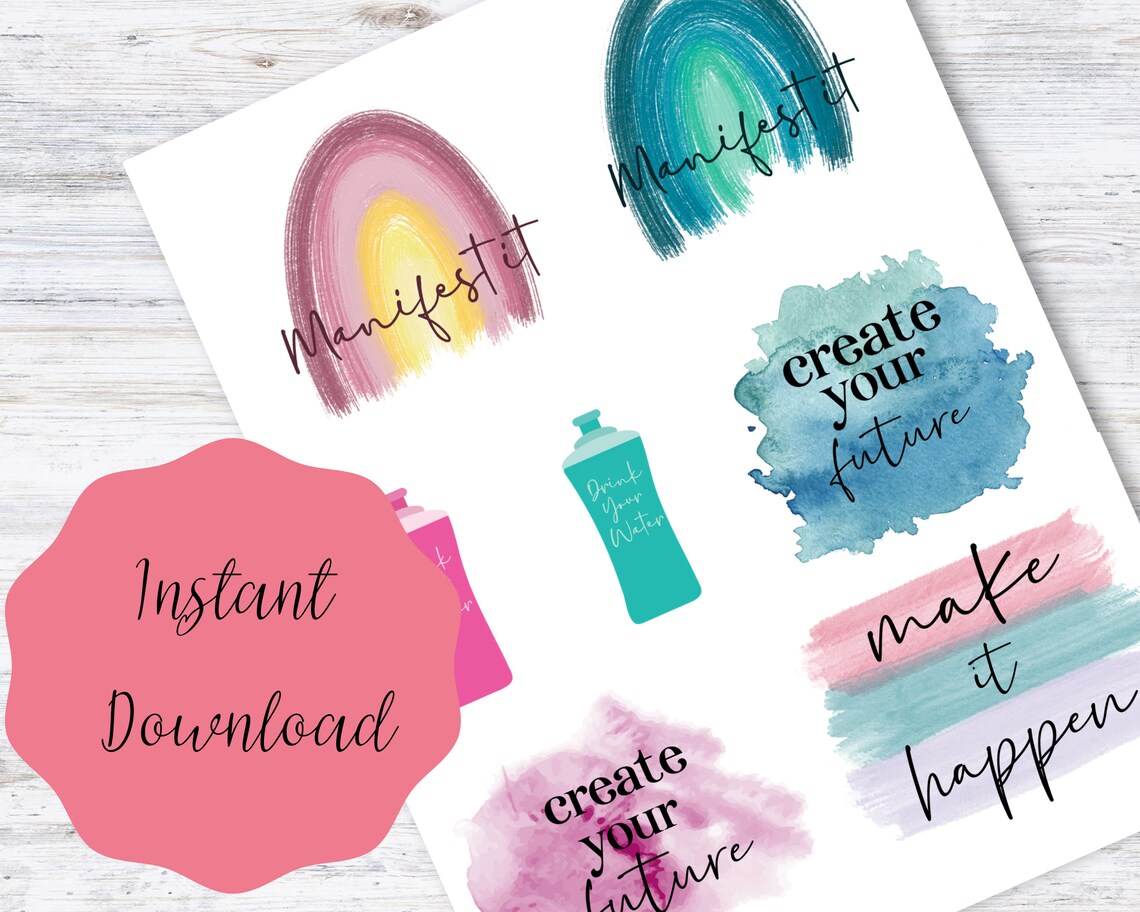Printable Stickers, Motivational Stickers, Printable Sticker Sheet ...