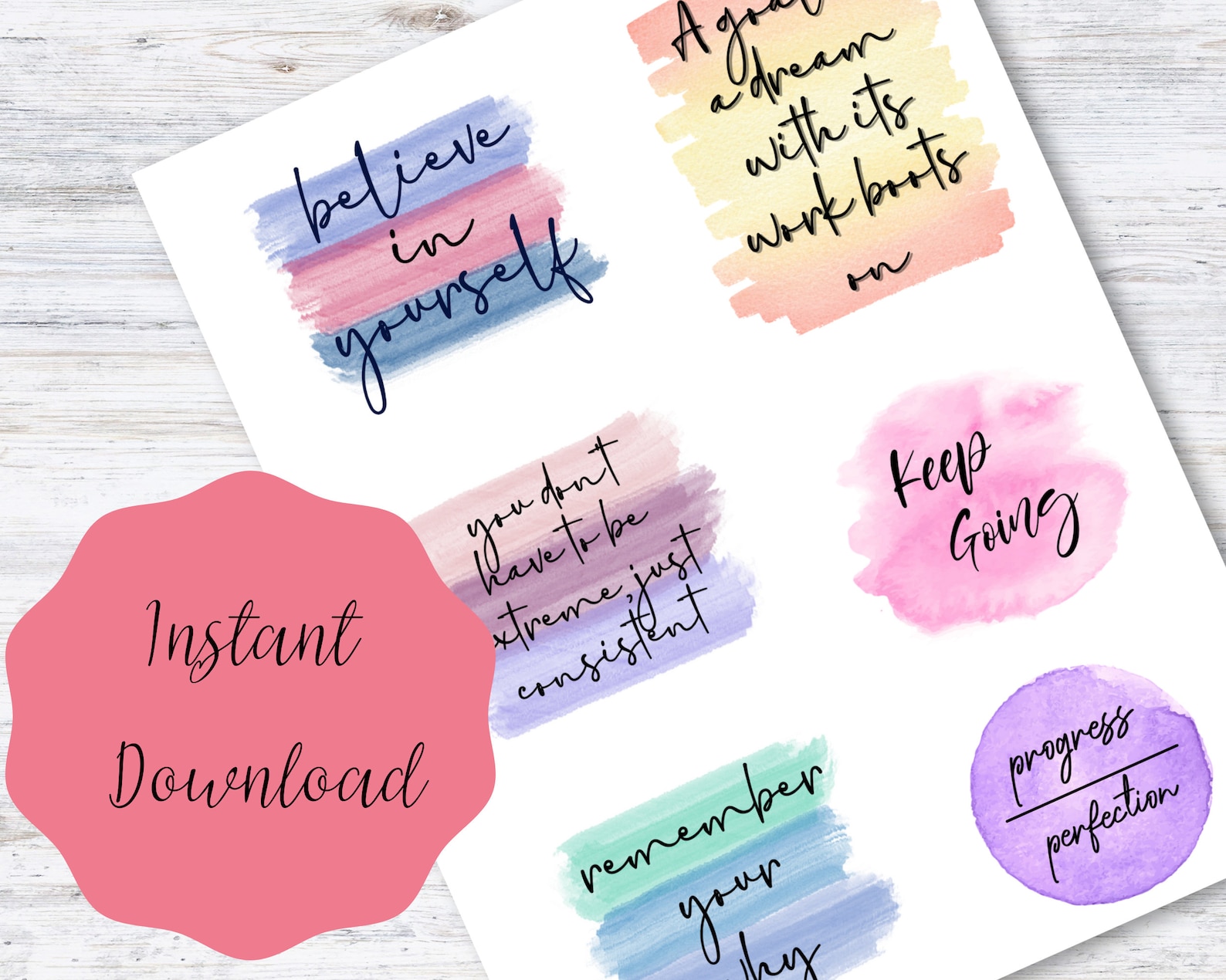 Printable Stickers, Motivational Stickers, Printable Sticker Sheet ...