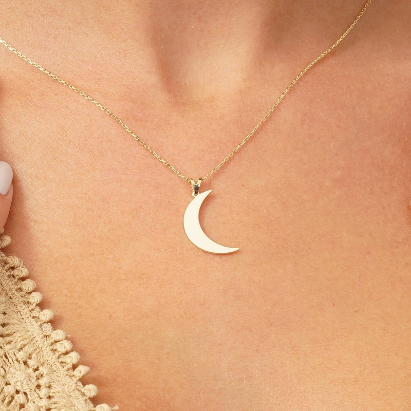 Gold Moon Necklace - Etsy