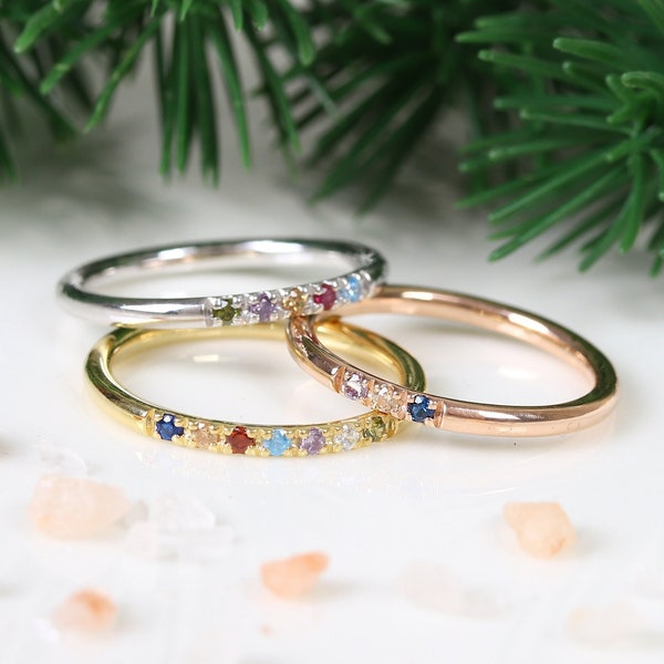 Gold Birthstone Ring - Etsy