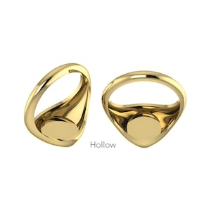 14k Custom Oval Signet Ring, Solid Gold Pinky Signet Ring, Personalized Signet Ring for Men and ...