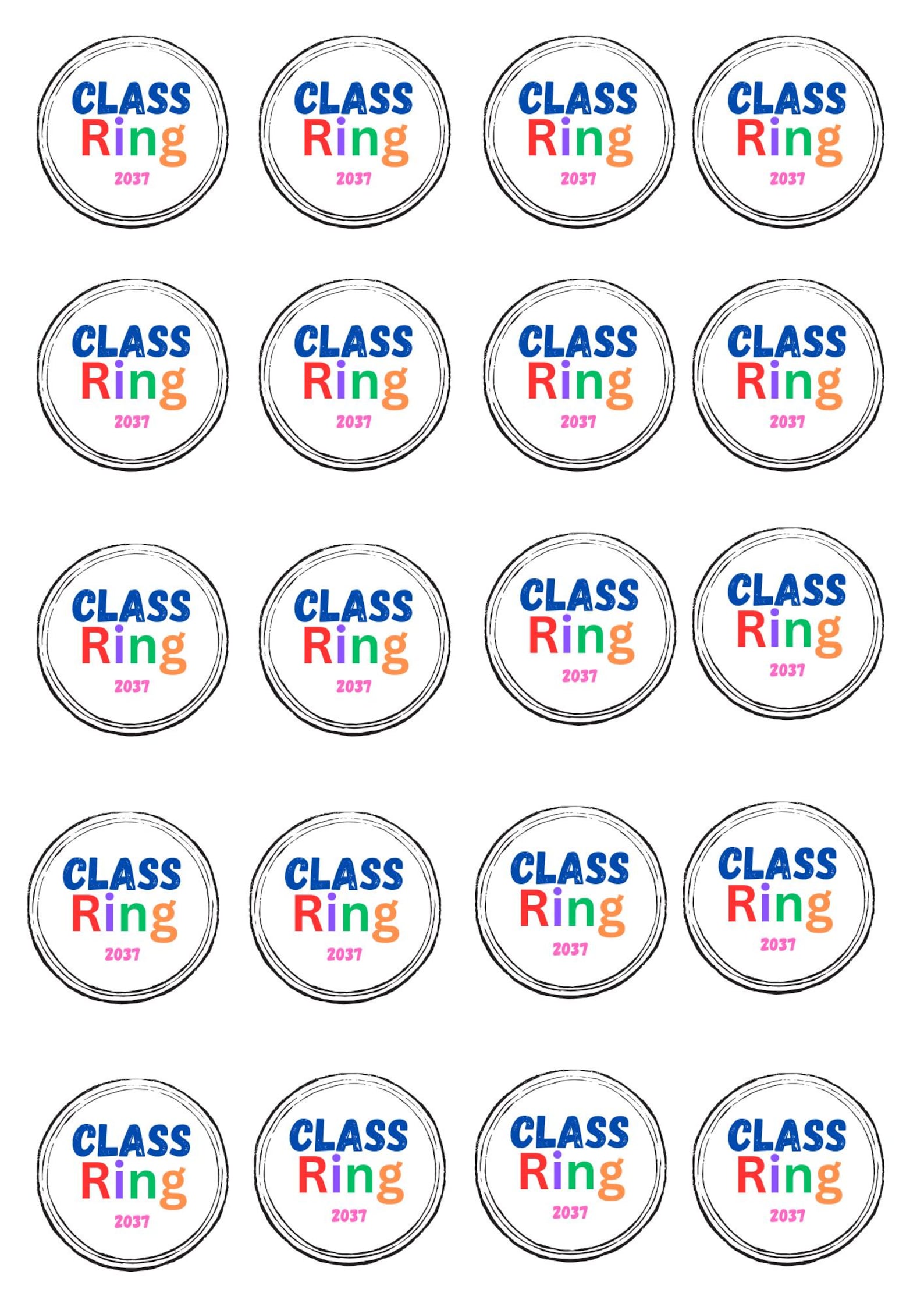 Class Ring Goodie Bag Template | Graduation Favor Bag | Editable ...