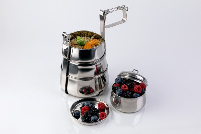 Pyramid 4 Tier Tiffin Container for Food. 100% Stainless - Etsy