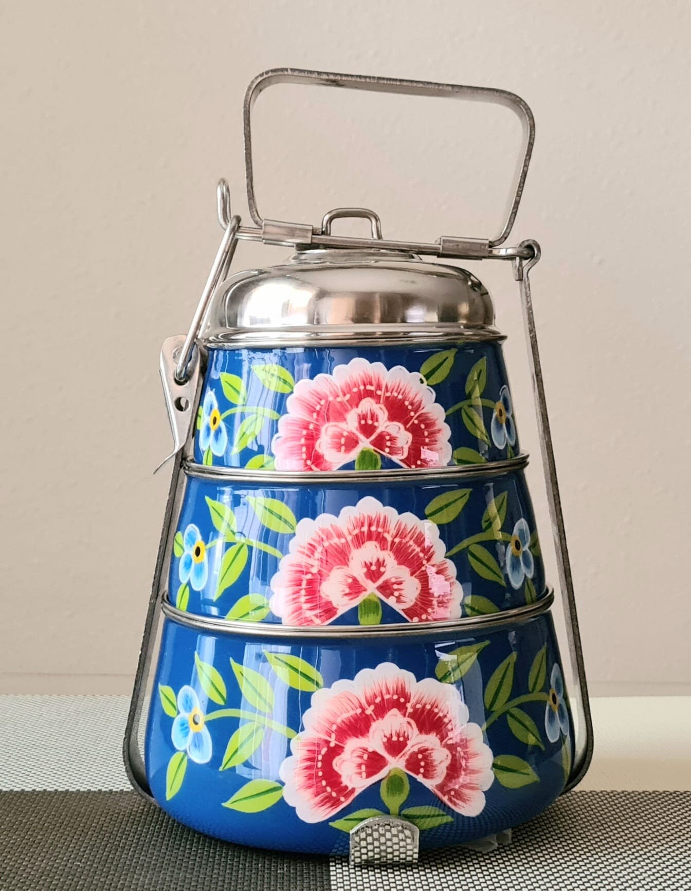 Floral 3 Tier Tiffin. Container for Food. 100% Stainless Steel - Etsy