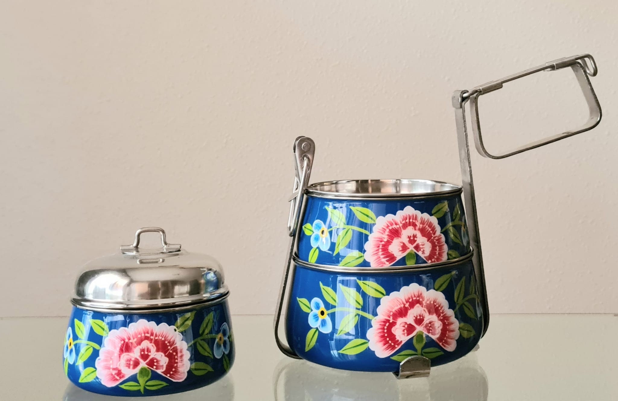 Floral 3 Tier Tiffin. Container for Food. 100% Stainless Steel - Etsy