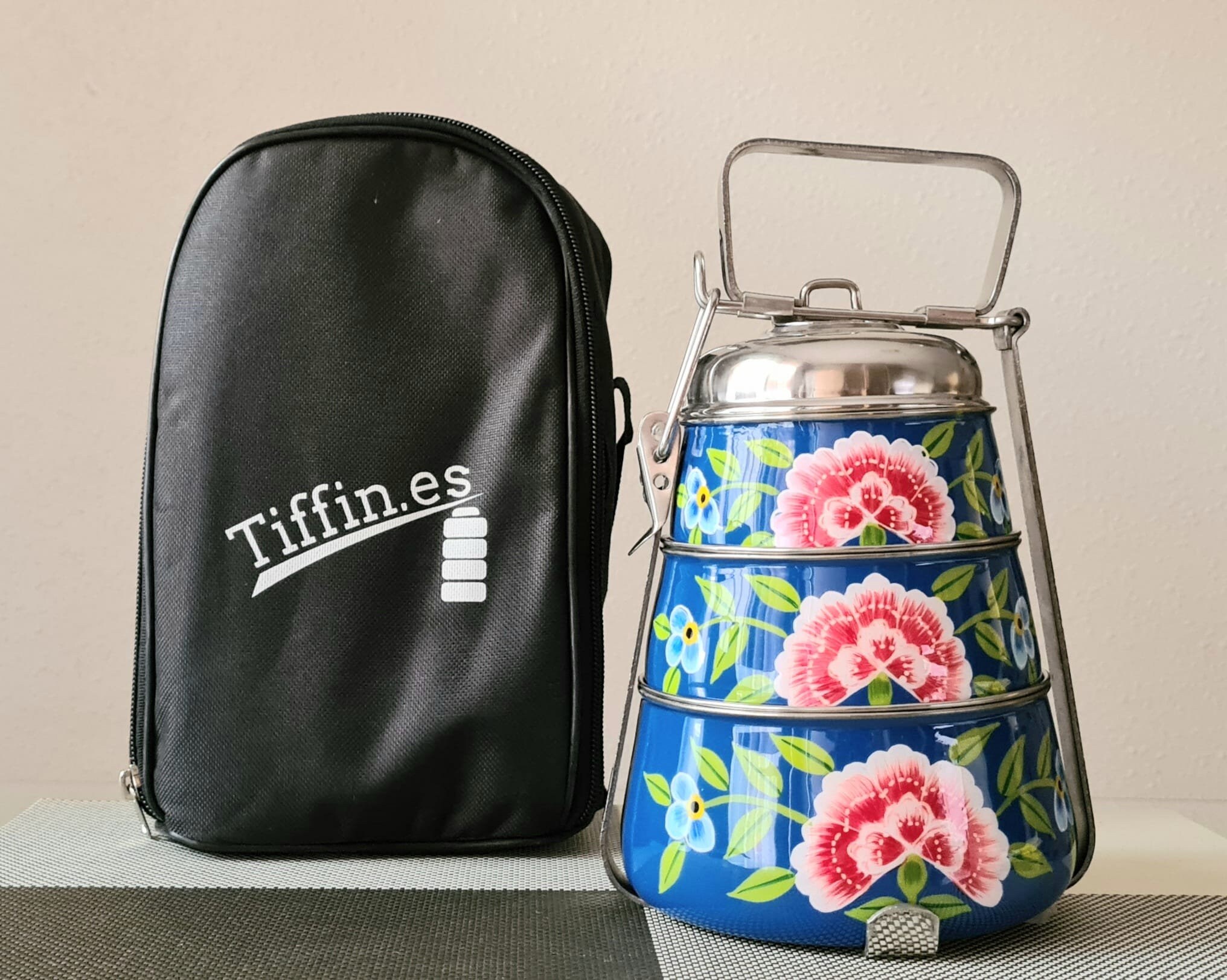 Floral 3 Tier Tiffin. Container for Food. 100% Stainless Steel - Etsy