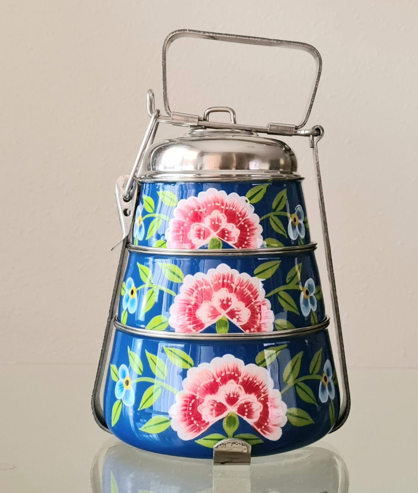 Floral 3 Tier Tiffin. Container for Food. 100% Stainless Steel - Etsy