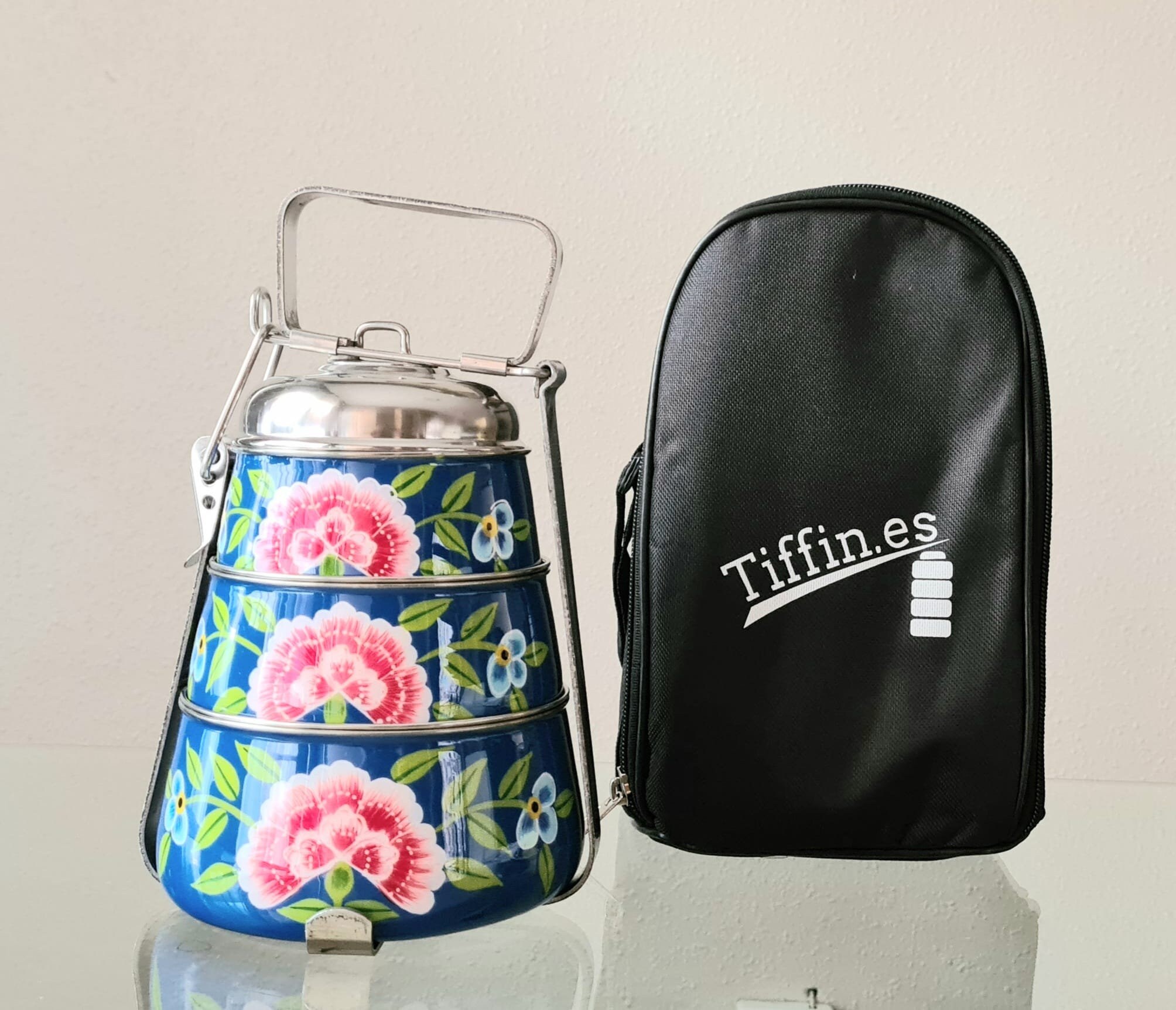 Floral 3 Tier Tiffin. Container for Food. 100% Stainless Steel - Etsy