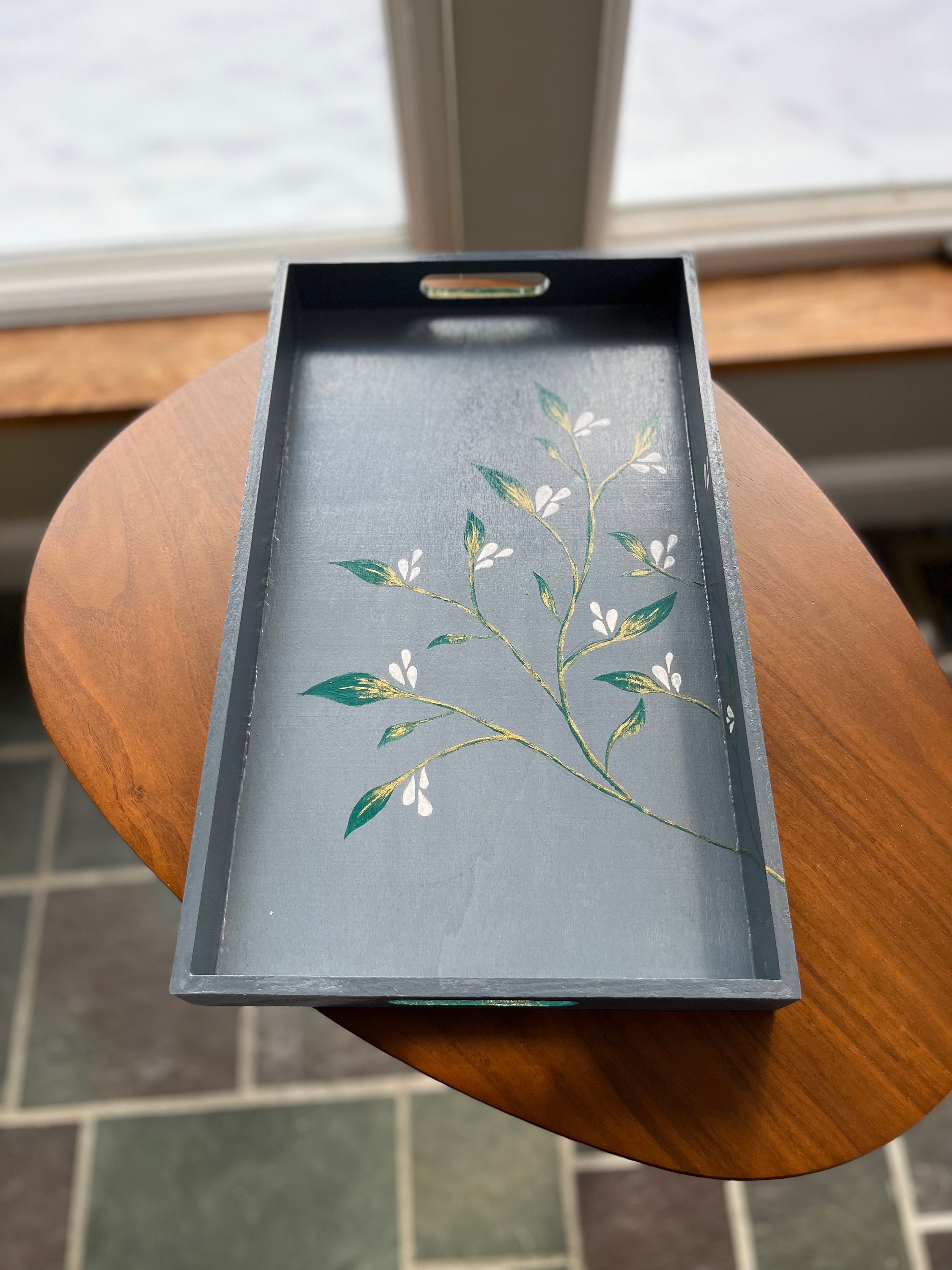 Hand-painted Wooden Tray - Etsy